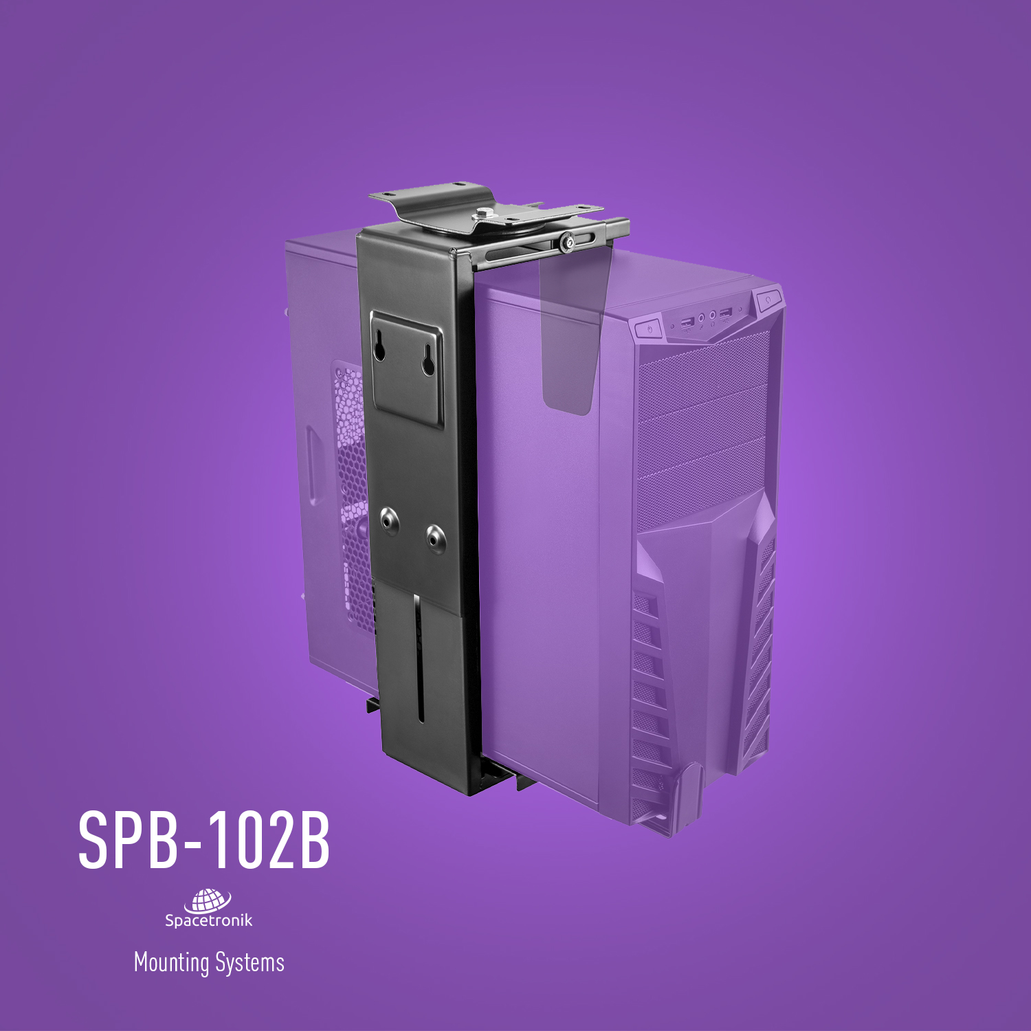 Uchwyt biurkowy na komputer PC montaż podblatowy komputera czarny ...